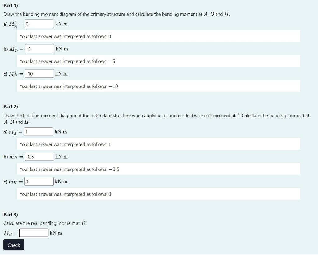 Solved Using the force method, calculate the bending moment | Chegg.com