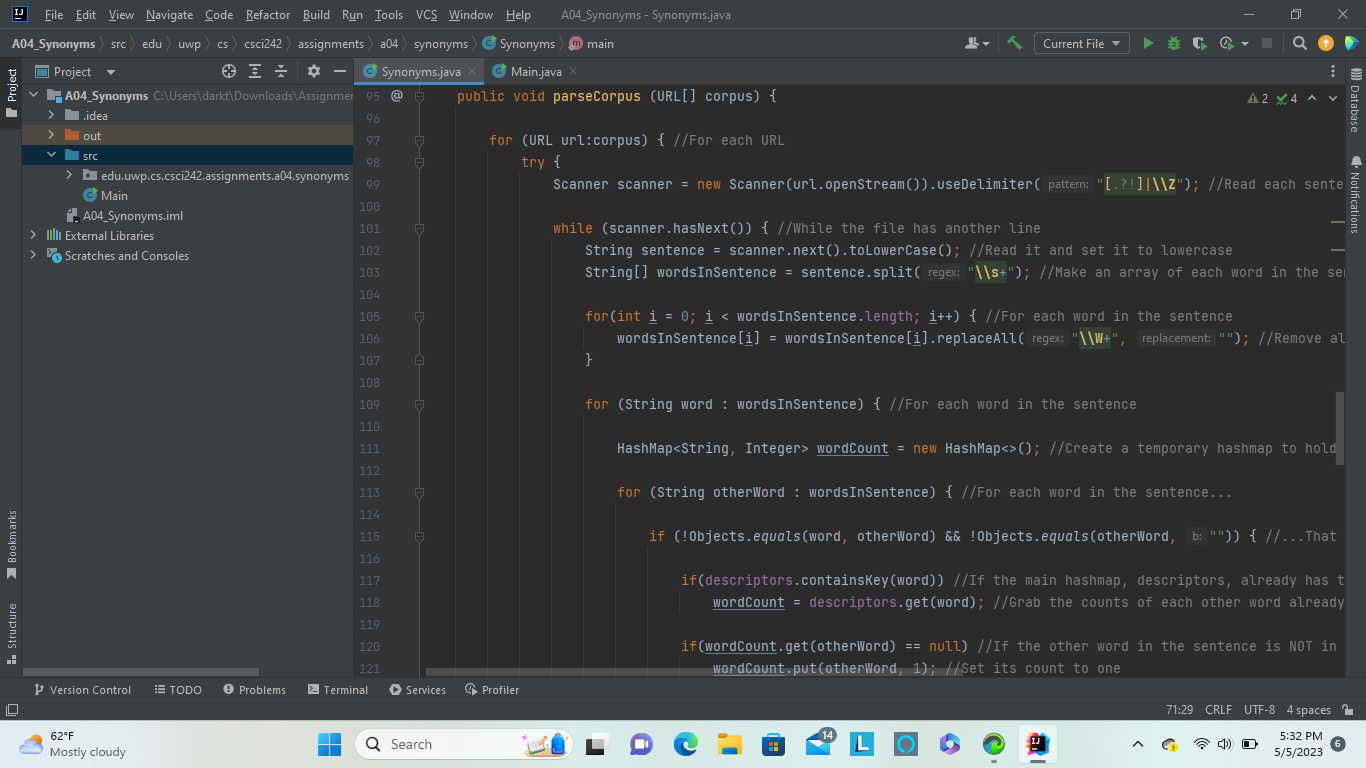 Solved Main.java ProfilerIJ File Edit View Navigate Code | Chegg.com