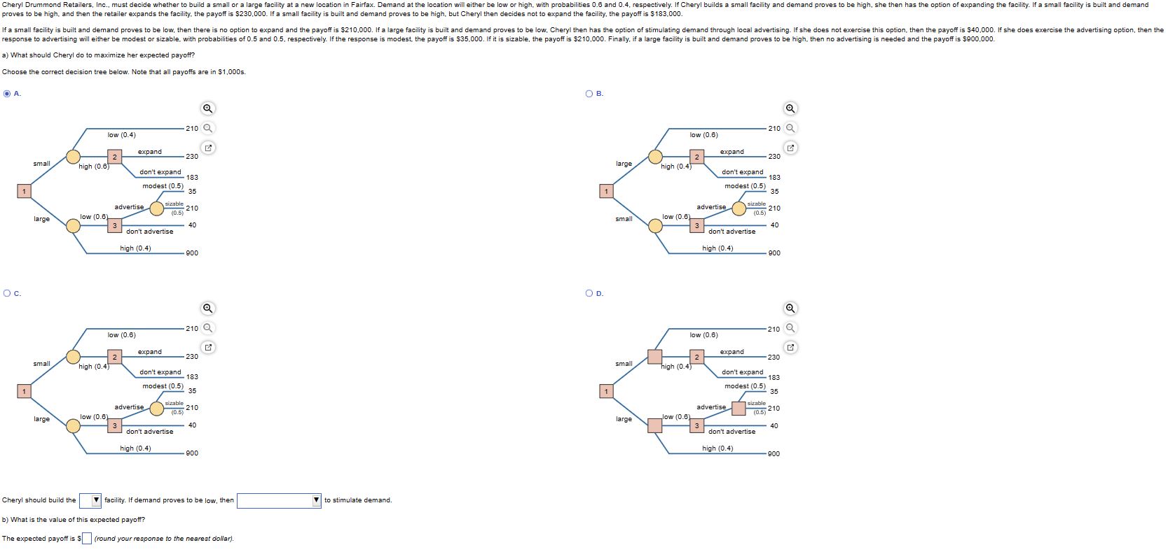 Solved a) ﻿What should Cheryl do to maximize her expected | Chegg.com