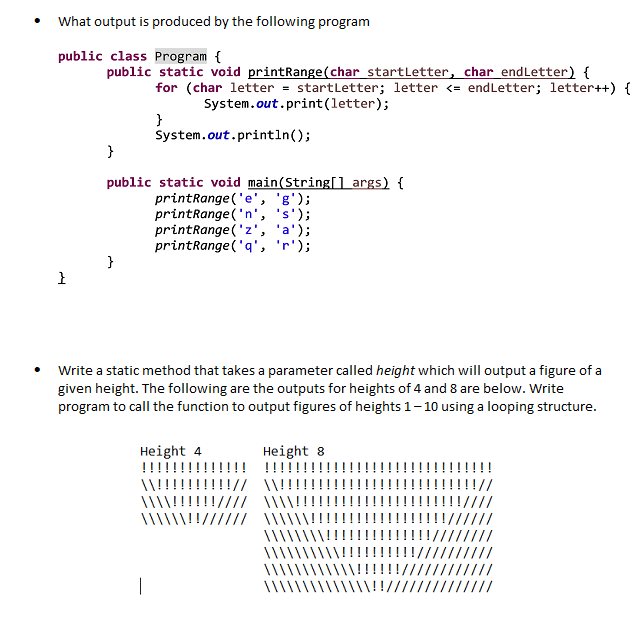 Solved - What output is produced by the following program | Chegg.com