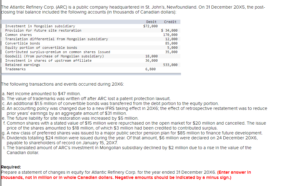 Solved The Atlantic Refinery Corp. (ARC) is a public company | Chegg.com