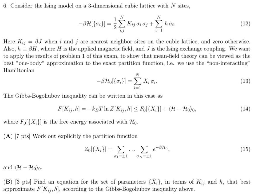 6. Consider the Ising model on a 3-dimensional cubic | Chegg.com