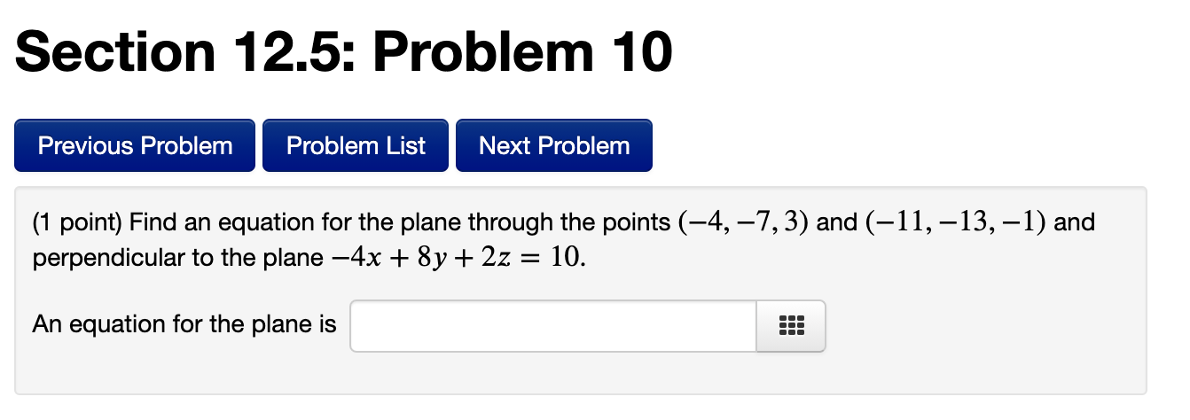 Solved Section 12.5: Problem 8 Previous Problem Problem List | Chegg.com