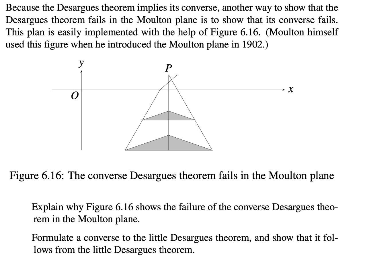 Solved Because the Desargues theorem implies its converse, | Chegg.com