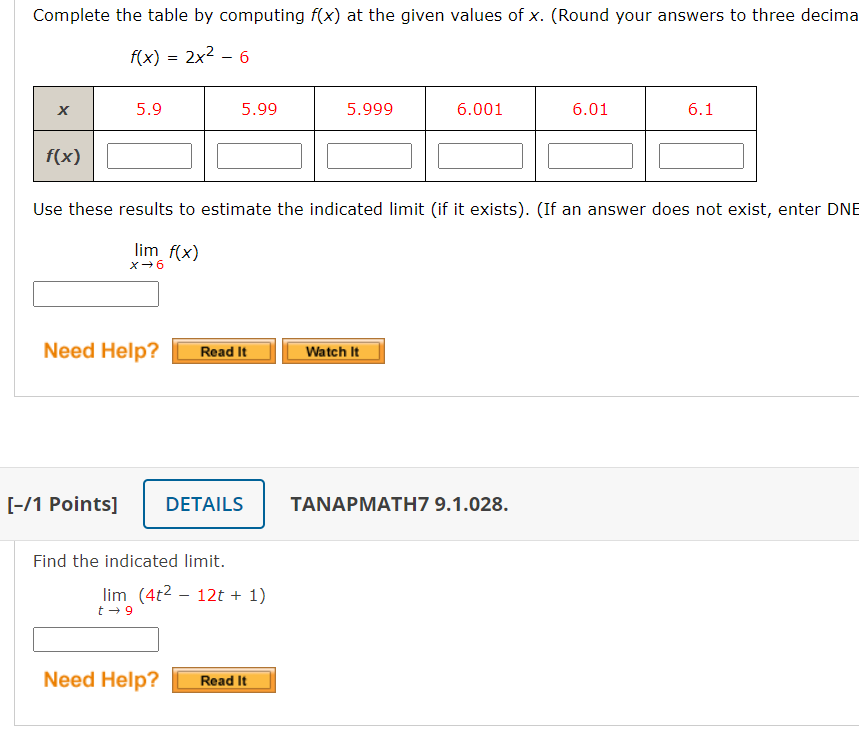 Solved Complete the table by computing f(x) at the given | Chegg.com