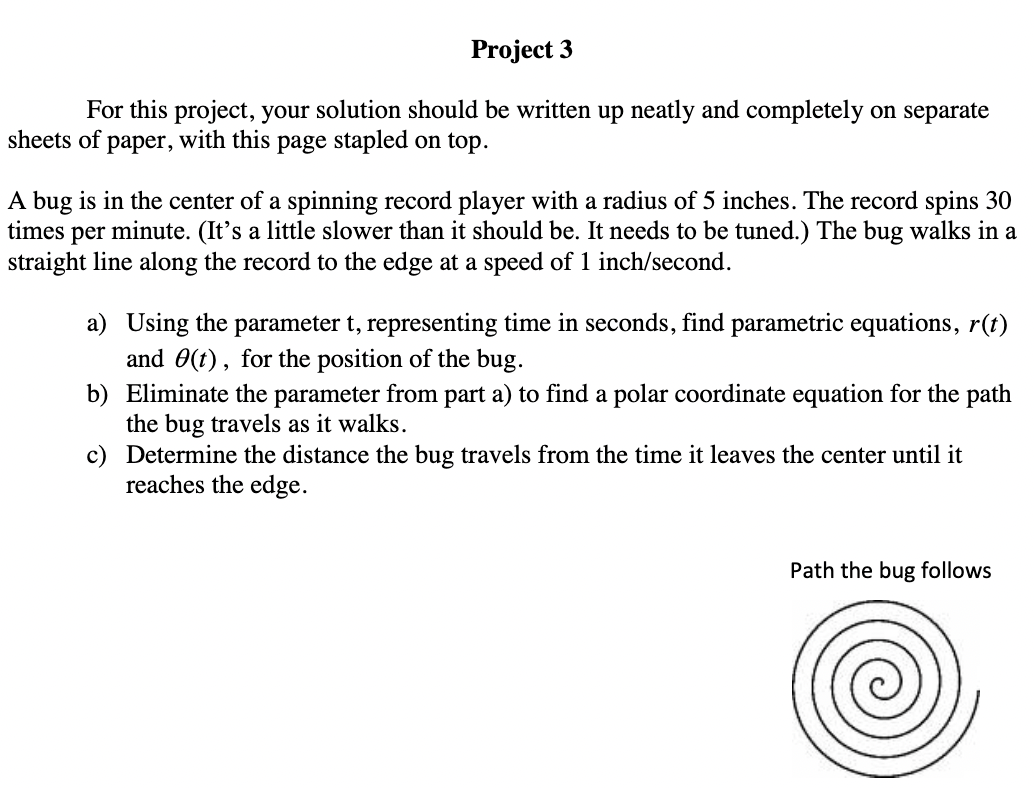 For this project, your solution should be written up | Chegg.com