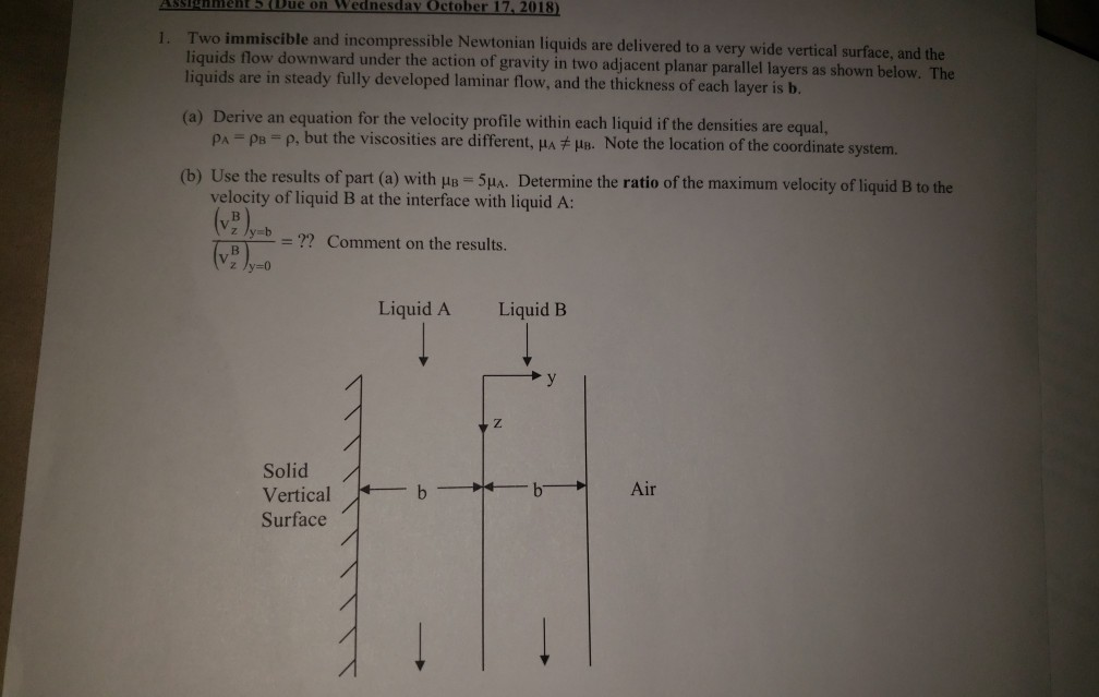 Solved TRANSPORT PHENOMENA CHEMICAL ENGINEERING DO ALL | Chegg.com