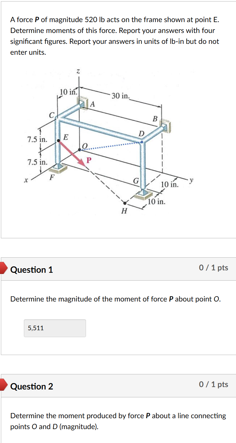 Solved Question 1Determine the magnitude of the moment of | Chegg.com