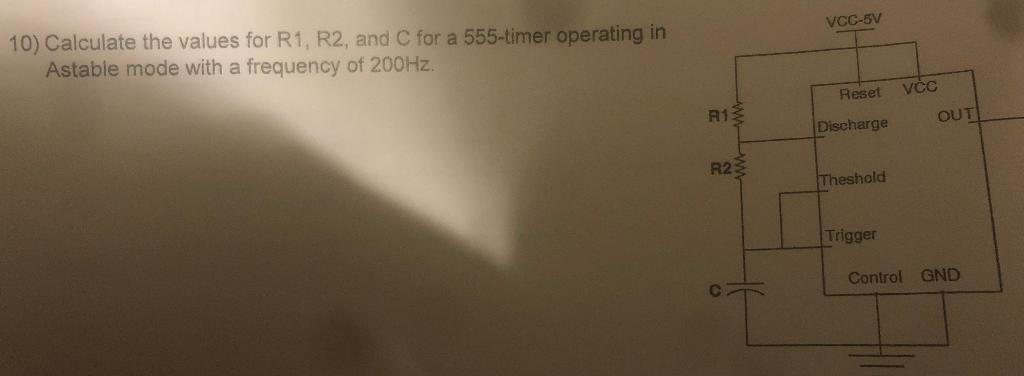 Solved 10) Calculate the values for R1,R2, and C for a | Chegg.com