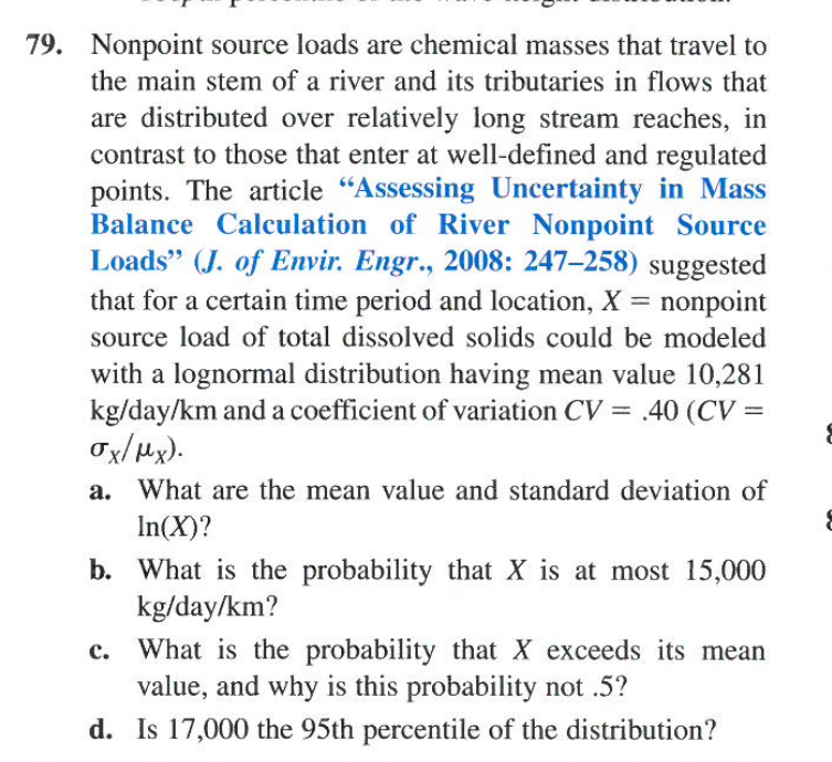 Solved 79. Nonpoint source loads are chemical masses that | Chegg.com
