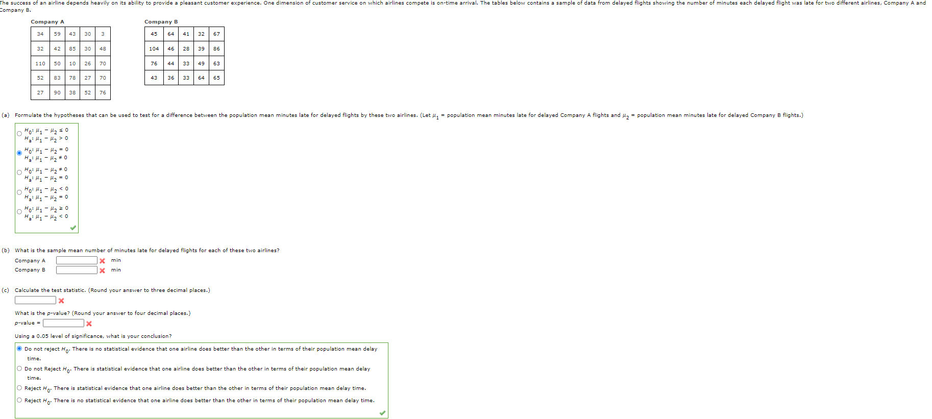 Solved The success of an airline depends heavily on its | Chegg.com
