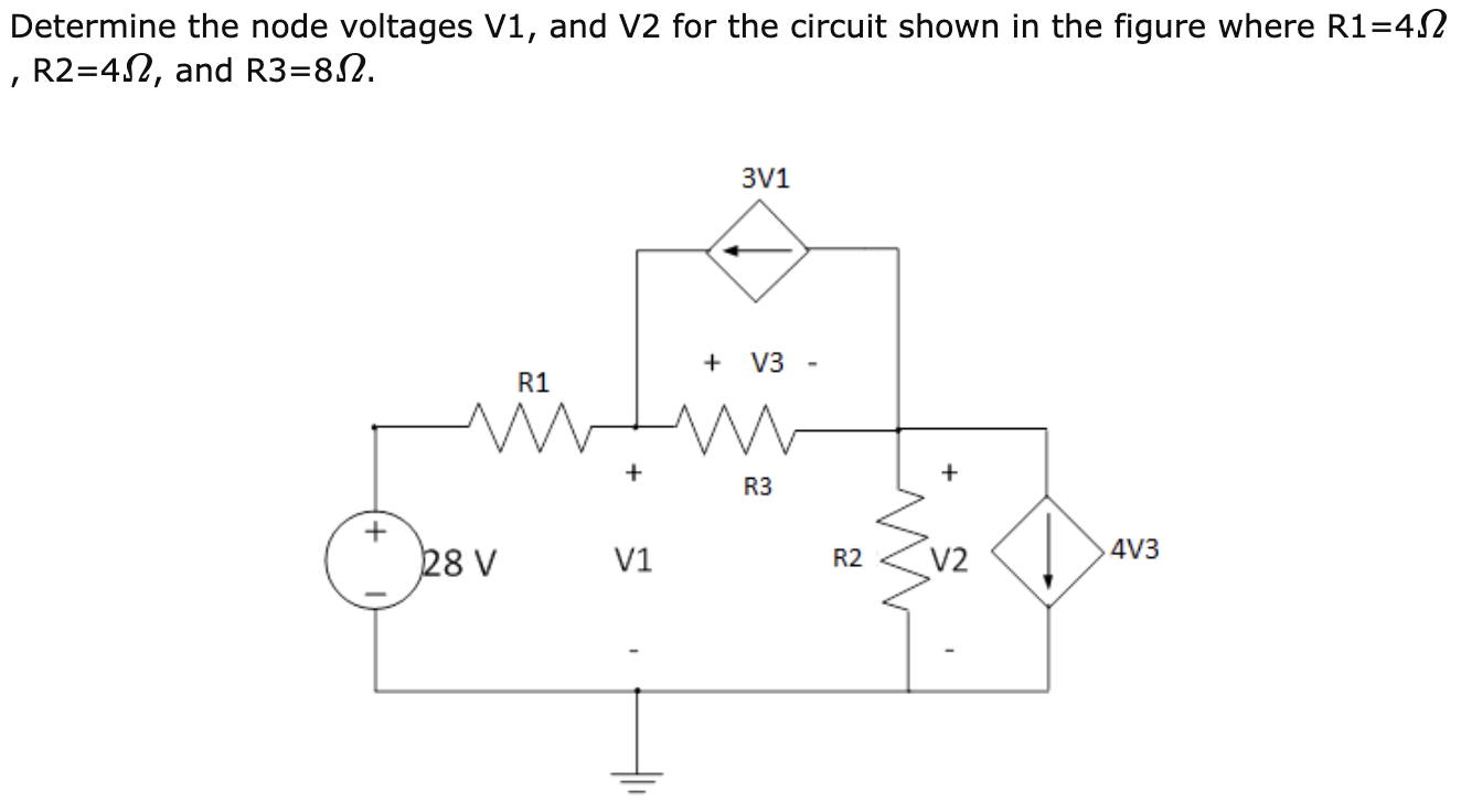 Solved Determine the node voltages V1, and V2 for the | Chegg.com