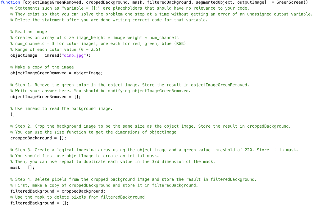 Solved Mini-Project 5 My Soluti Mini-Project 5: Green Screen | Chegg.com