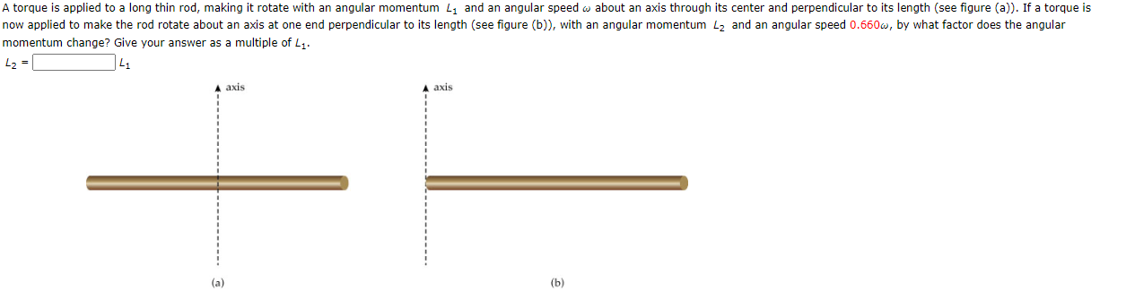 Solved A torque is applied to a long thin rod, making it | Chegg.com