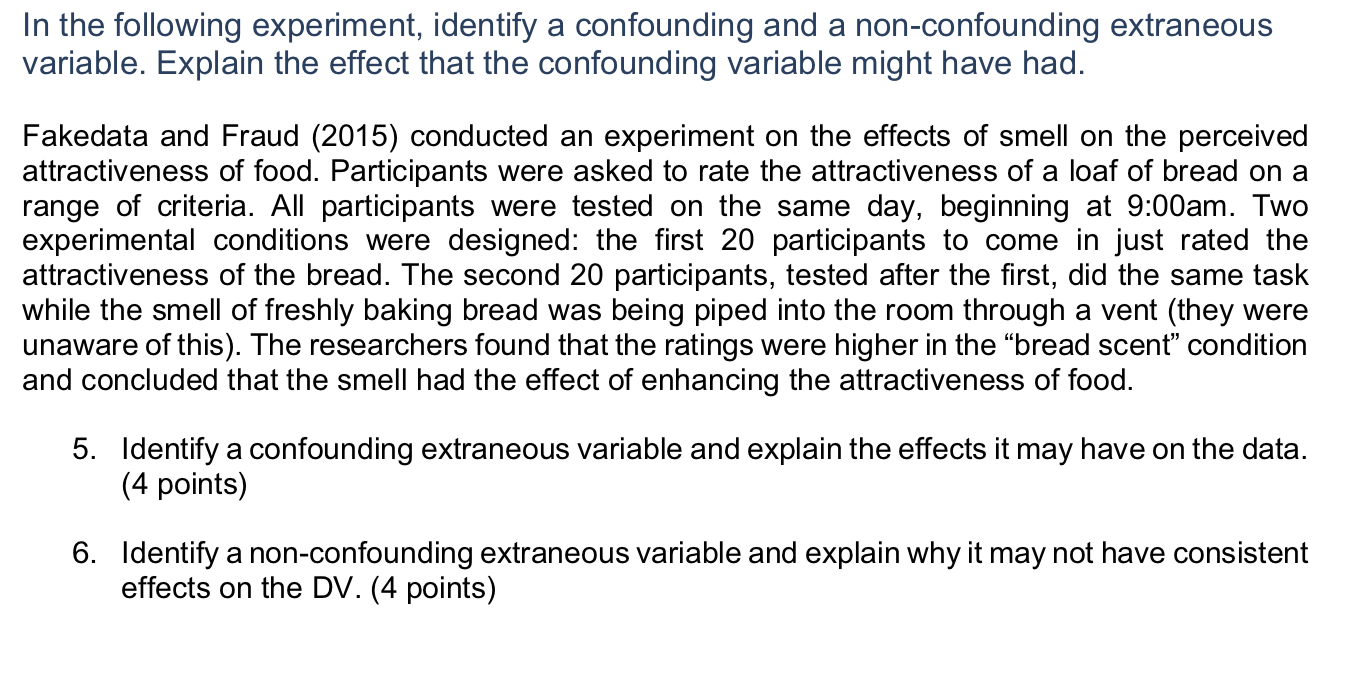 Solved Please Identify the confounding AND non-confounding | Chegg.com