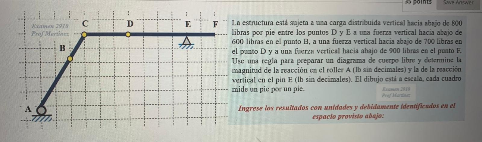 Solved The structure is subjected to a vertical downward | Chegg.com