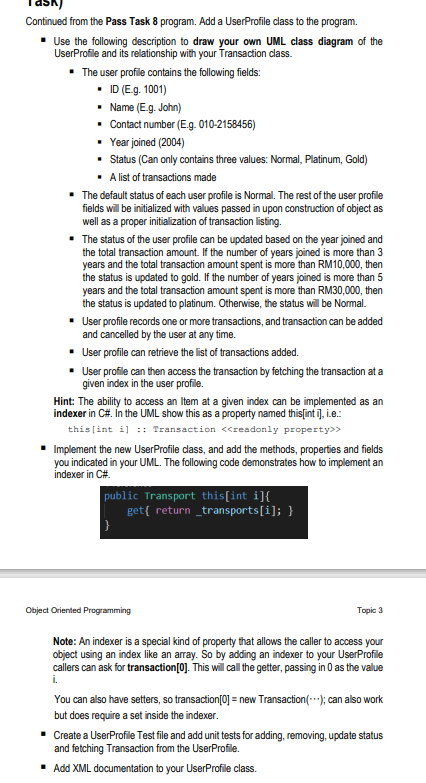 The transaction.cs is below: using System; // | Chegg.com