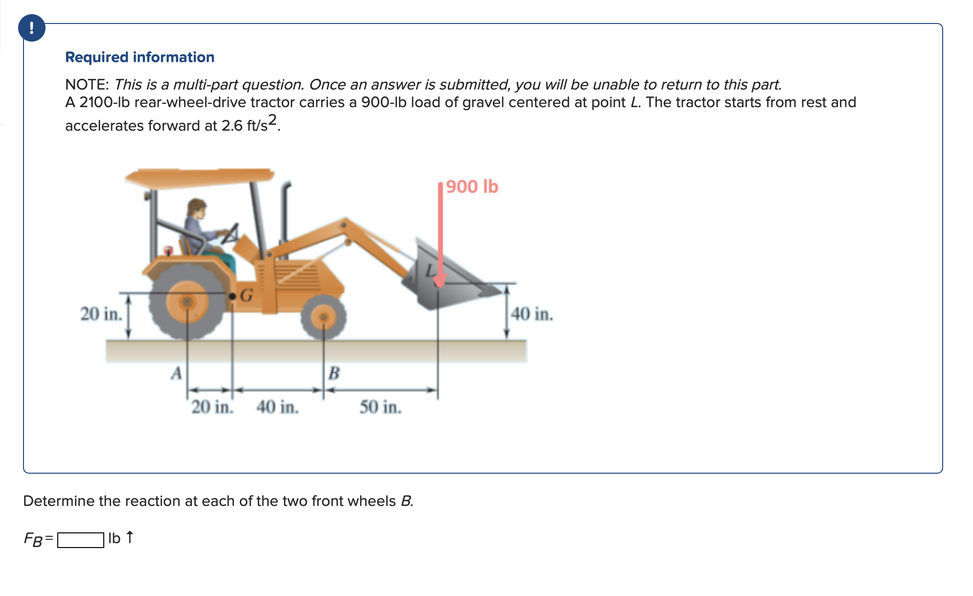Solved A 2100-lb rear-wheel-drive tractor carries a 900-lb | Chegg.com