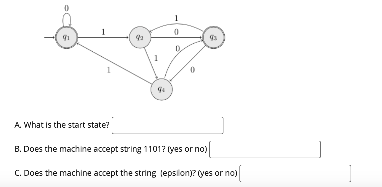 Solved A. ﻿What is the start state?B. ﻿Does the machine | Chegg.com