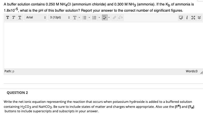 Solved A buffer solution contains 0.250 M NH4Cl (ammonium | Chegg.com
