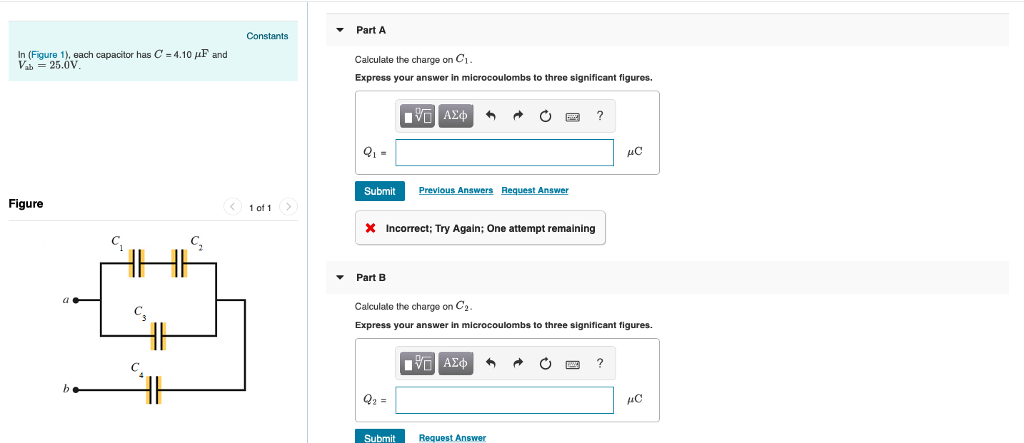 Solved Part A Constants In (Figure 1), each capacitor has | Chegg.com