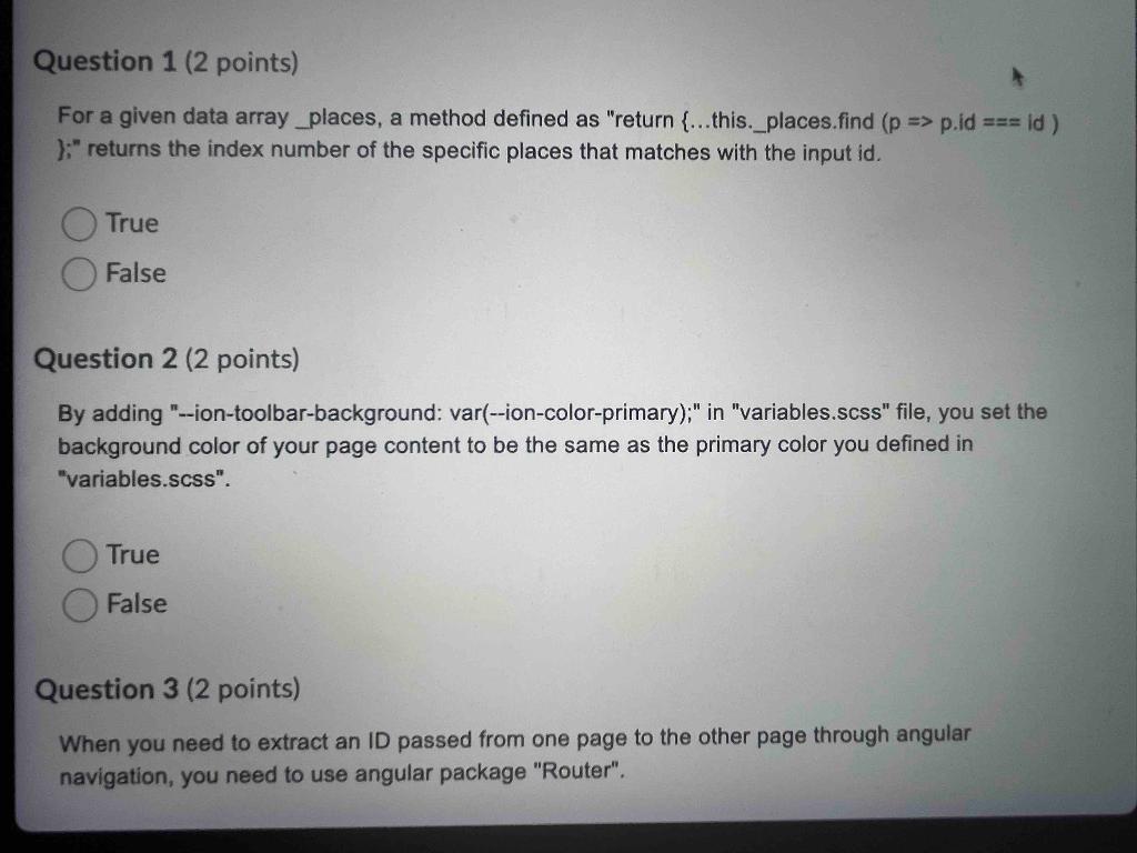 Solved Question 1 (2 points) For a given data array places, | Chegg.com