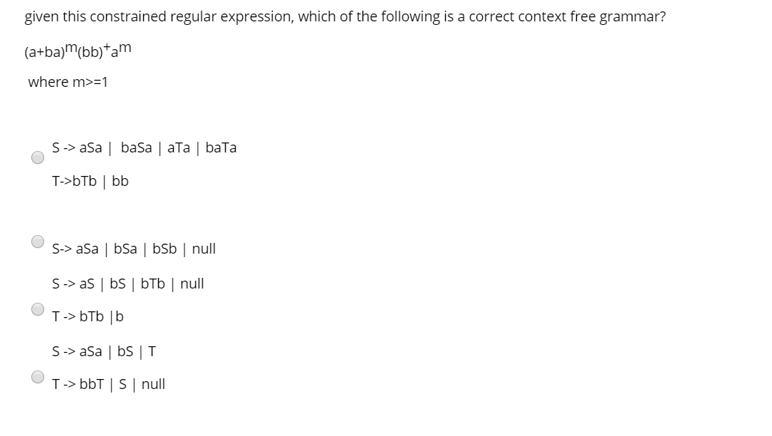 Solved given this constrained regular expression, which of | Chegg.com