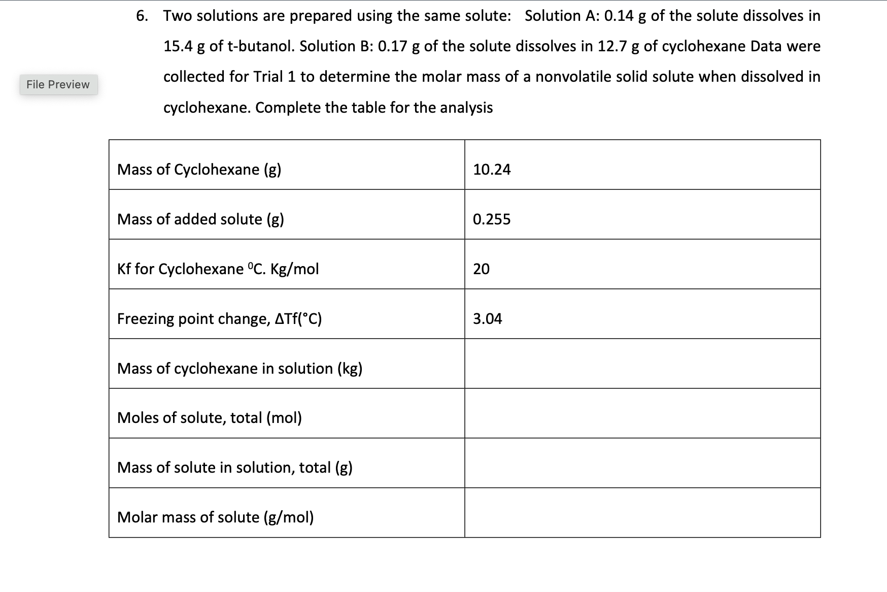 Solved Two solutions are prepared using the same solute: | Chegg.com