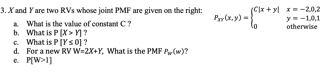 Solved (C|x + yl x = -2,0,2 Pxy(x, y) = } y = -1,0,1 ^ lo | Chegg.com