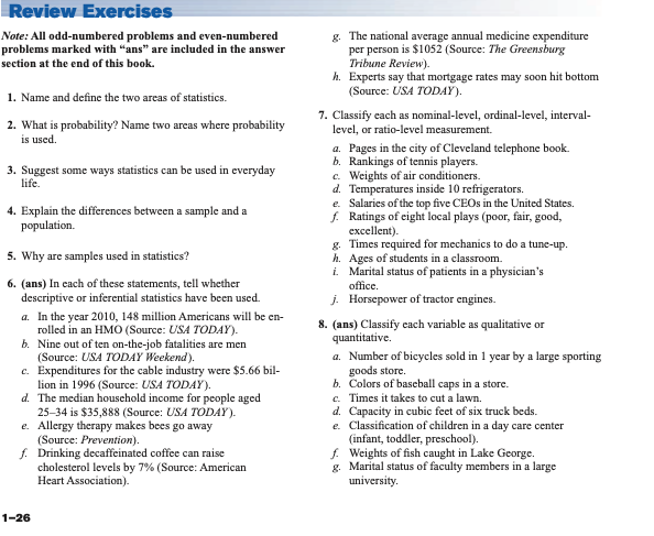 Solved Review Exercises Note: All odd-numbered problems and | Chegg.com
