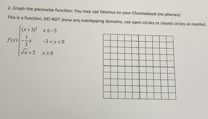 Solved 2. Graph the piecewise function: You may use Desmos | Chegg.com