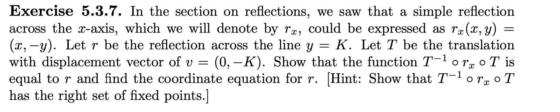 Solved Exercise 5.3.7. In the section on reflections, we saw | Chegg.com