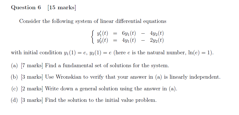 Solved Question 6 [15 marks] Consider the following system | Chegg.com