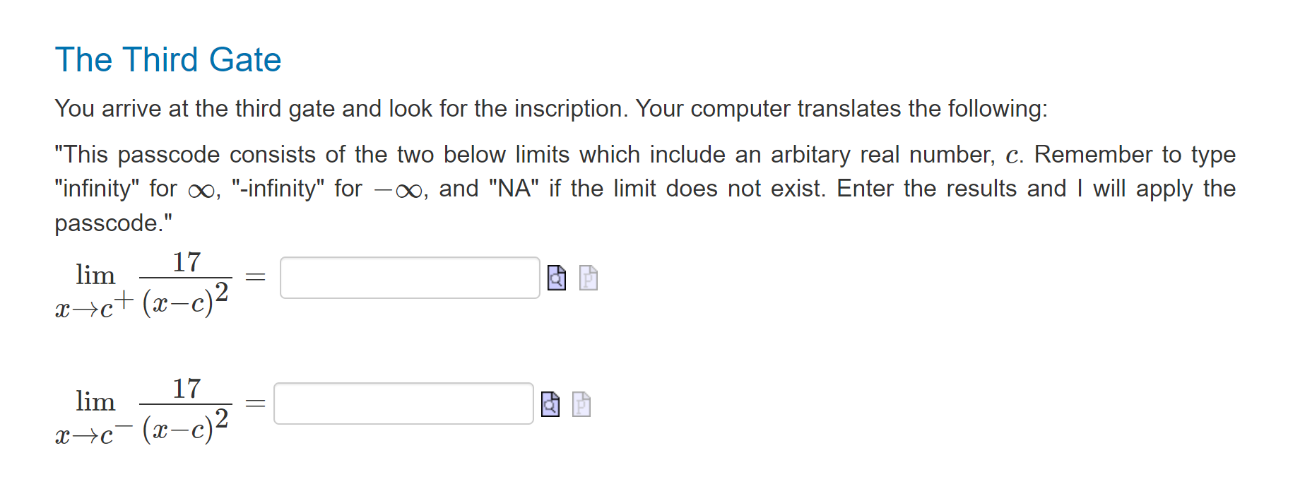Solved You arrive at the third gate and look for the | Chegg.com