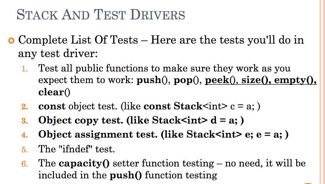 Solved Part 1: Developing And Testing A Stack Template Write | Chegg.com
