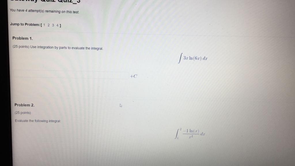 Solved Problem 1. (25 points) Use integration by parts to | Chegg.com