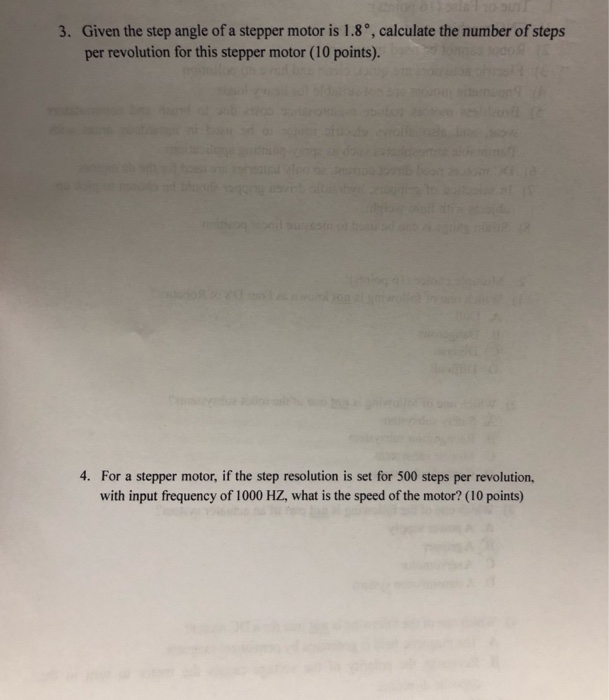 Solved Given the step angle of a stepper motor is 1.8°, | Chegg.com