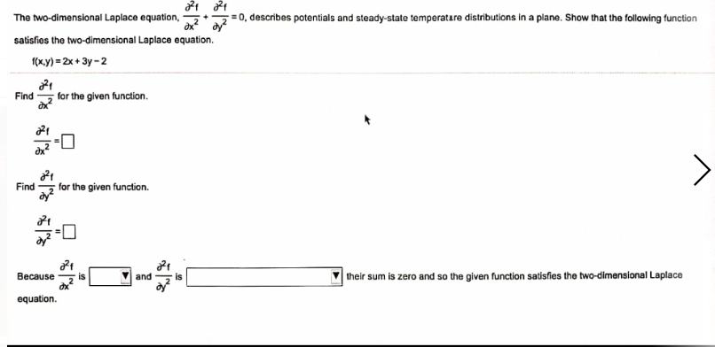 Solved 324 The two-dimensional Laplace equation, ax? dy? = | Chegg.com