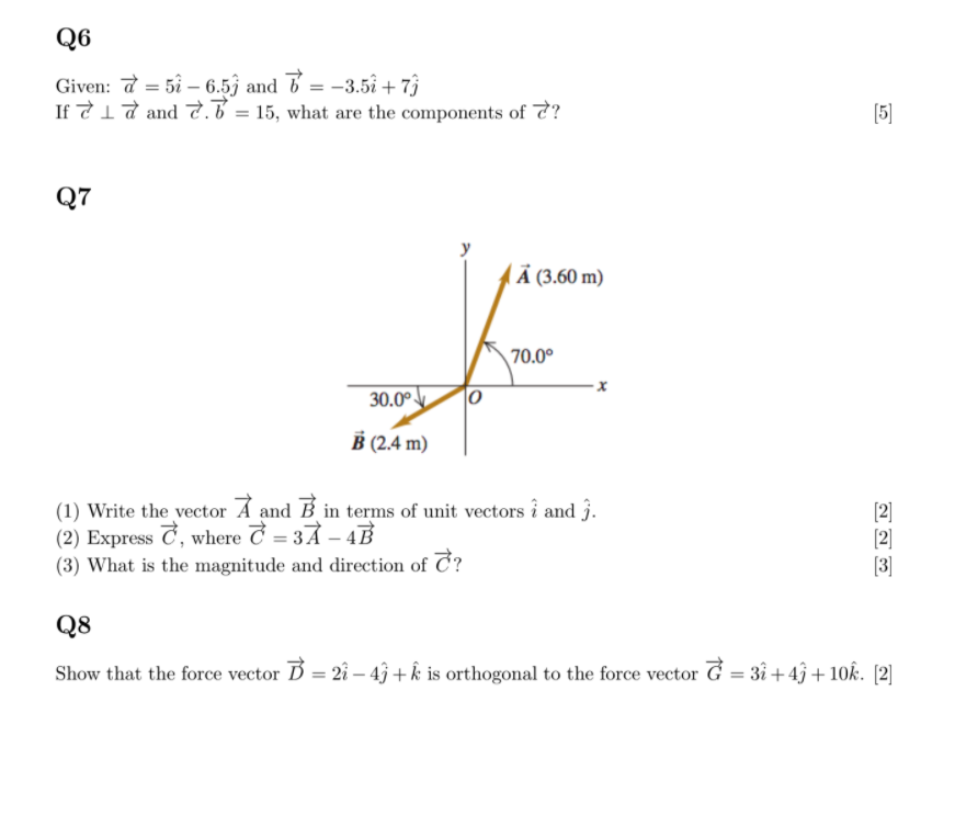 Solved Q6 Given: a = 5 – 6.59 and 7 = -3.5 + 7h If 7 1 đ and | Chegg.com