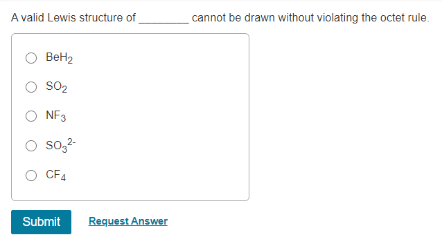 Solved A valid Lewis structure of cannot be drawn without | Chegg.com