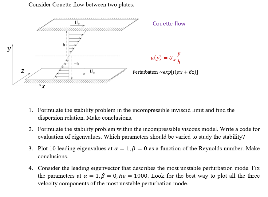 Solved Consider Couette flow between two plates. 14 Couette | Chegg.com
