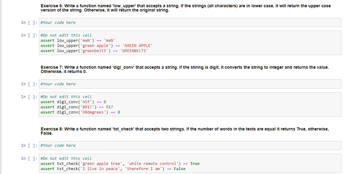 Solved Exercise 6: Write a function named 'low_upper' that | Chegg.com