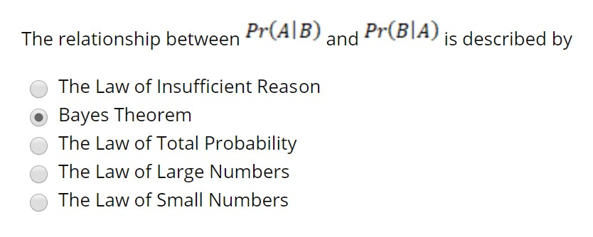 Solved The relationship between Pr(AB) and Pr(BIA) is | Chegg.com