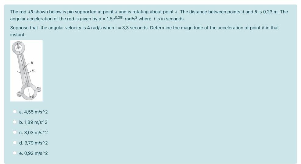 Solved The rod AB shown below is pin supported at point A | Chegg.com