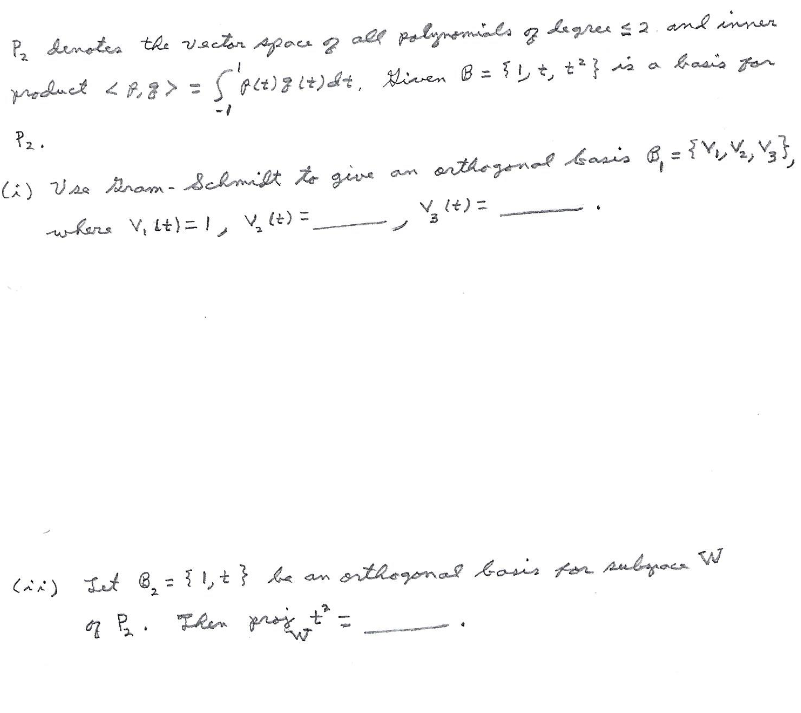 Solved P2 denotes the vector space of all polynomials of | Chegg.com