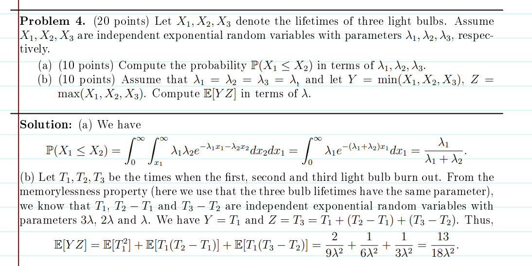 Solved Problem 4. (20 points) Let X1,X2,X3 denote the | Chegg.com