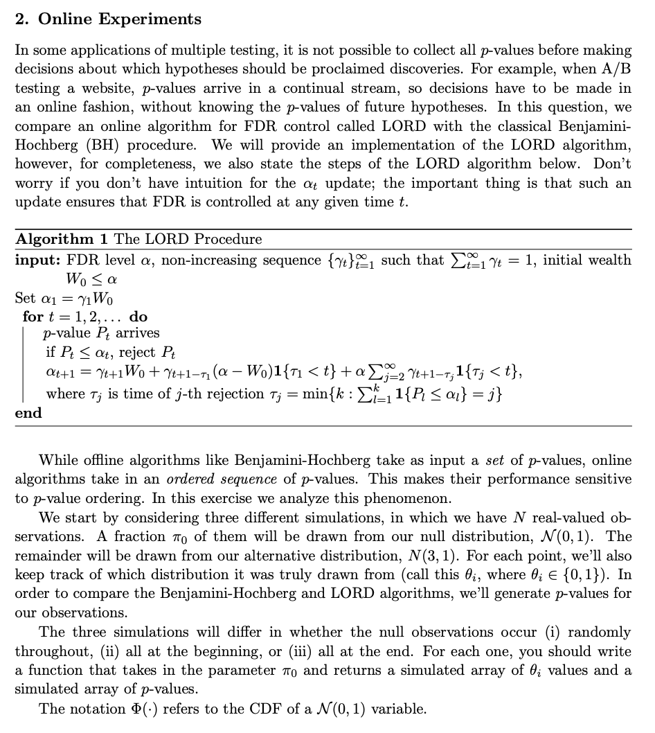 2. Online Experiments In some applications of | Chegg.com