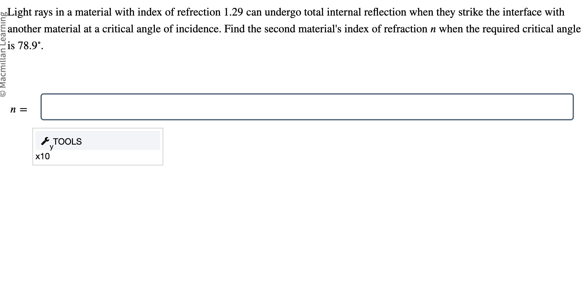 Solved 0 Light rays in a material with index of refrection | Chegg.com