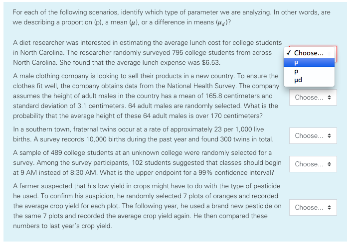 Solved For each of the following scenarios, identify which | Chegg.com