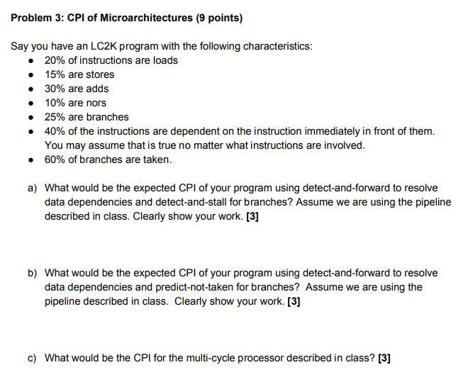 Solved Say you have an LC2K program with the following | Chegg.com